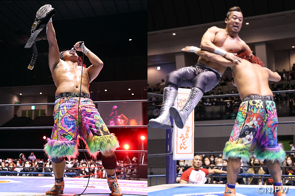 4/27【新日本】金丸独り舞台の30分超え熱闘も…ヒロムがIWGPジュニア薄氷V4 「夢」の2階級同…|プロレス格闘技DX