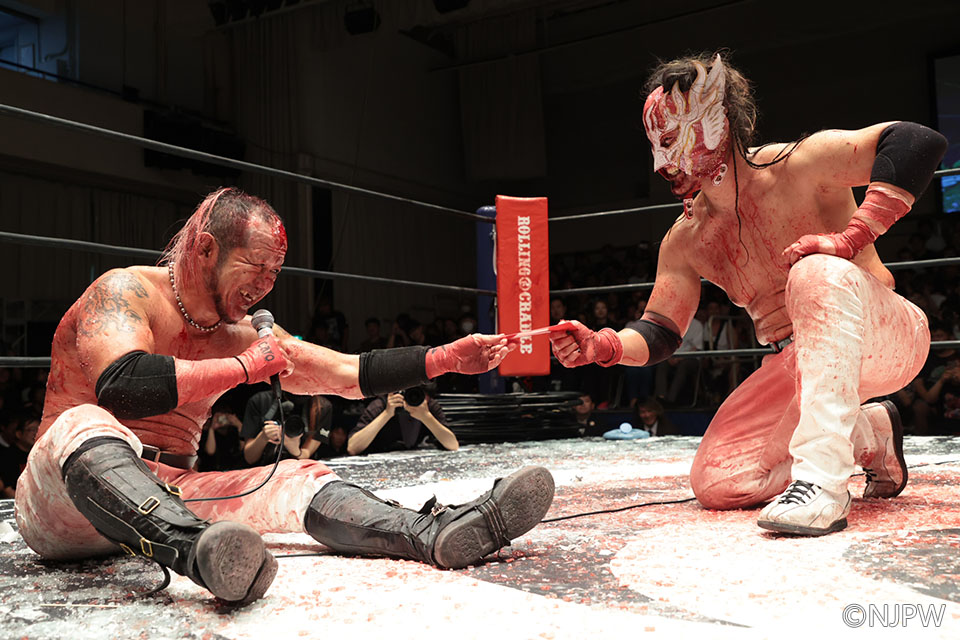 6/24【新日本】デスペラードが葛西との血闘デスマッチ制してIWGPジュニアV6 10年後の再戦約束…|プロレス格闘技DX